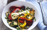 Barbecued courgettes and peppers with lemon and mint - BHF