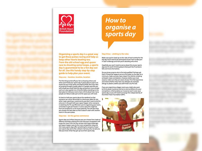 How to organise a sports day - BHF